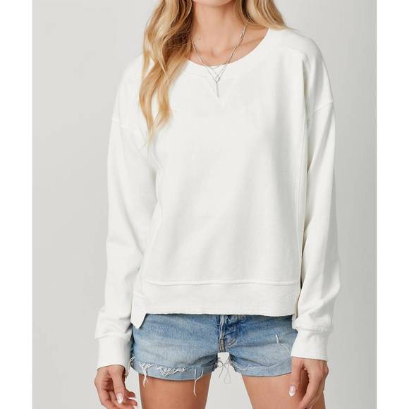 Mystree | Tops | New Mystree Washed Terry Top In White | Poshmark